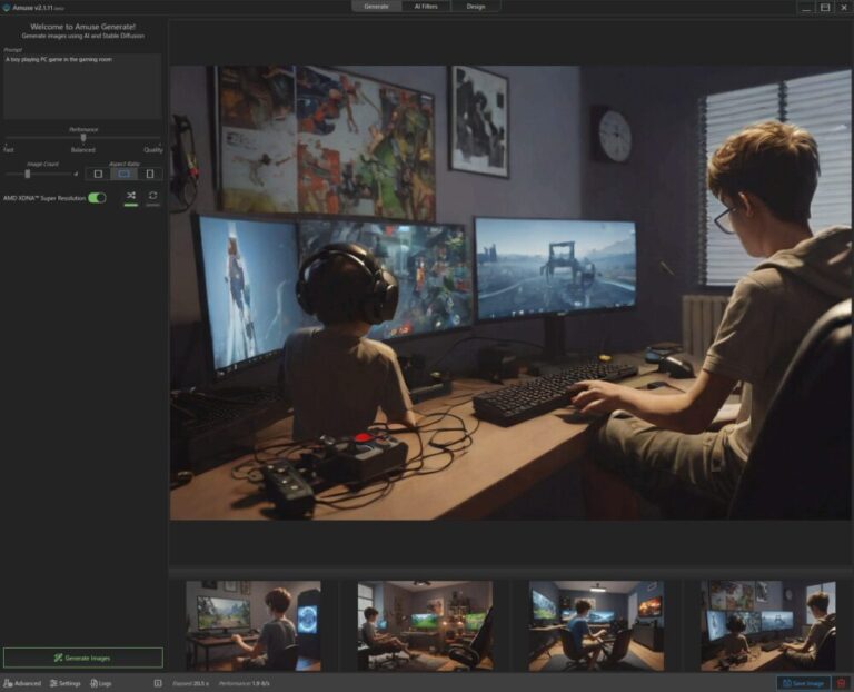 AMD Radeonに最適化された無料で使えるAI画像生成ソフト、「AMUSE」を8600Gで試してみた